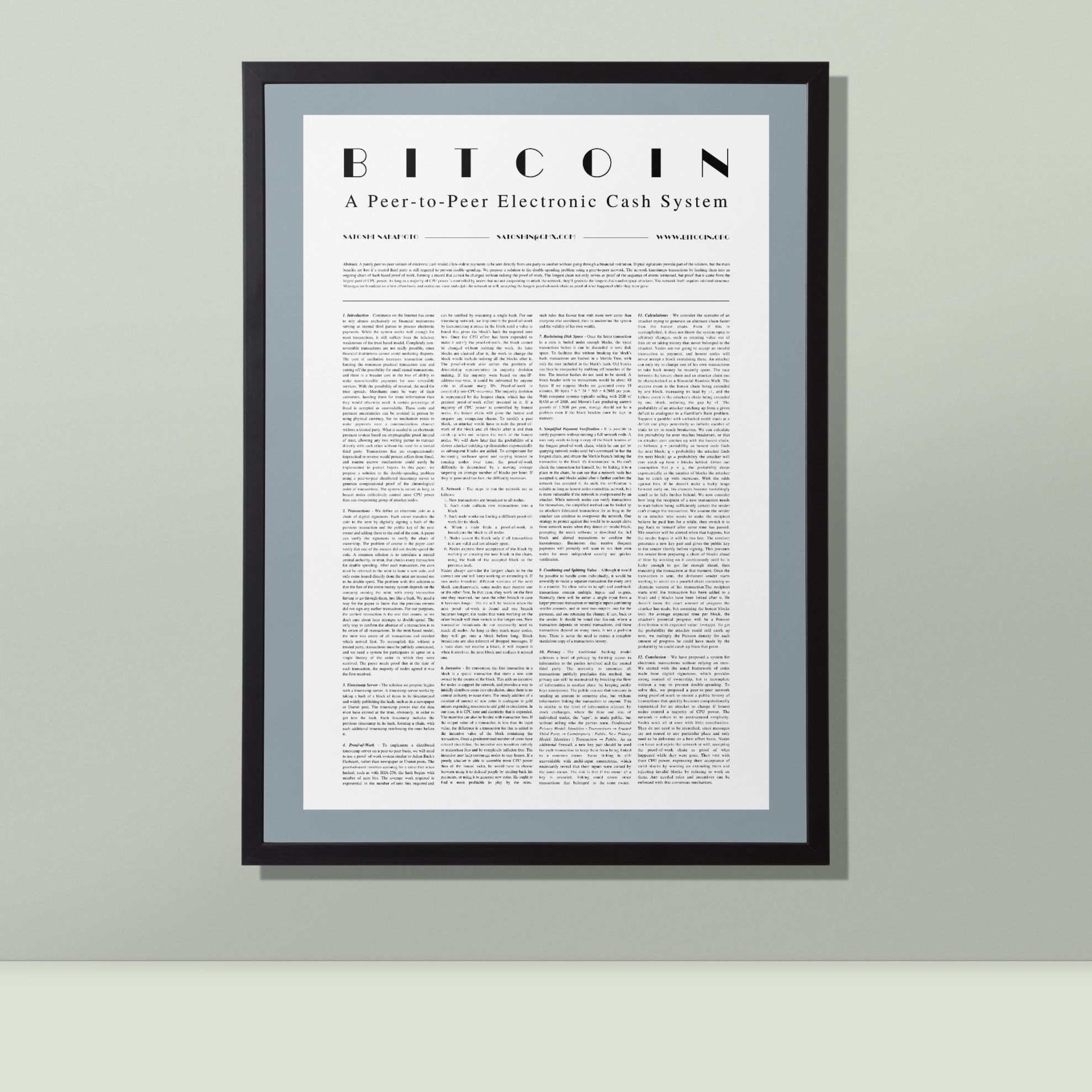 Bitcoin Whitepaper Digital Download Printable (16x24) Poster ...