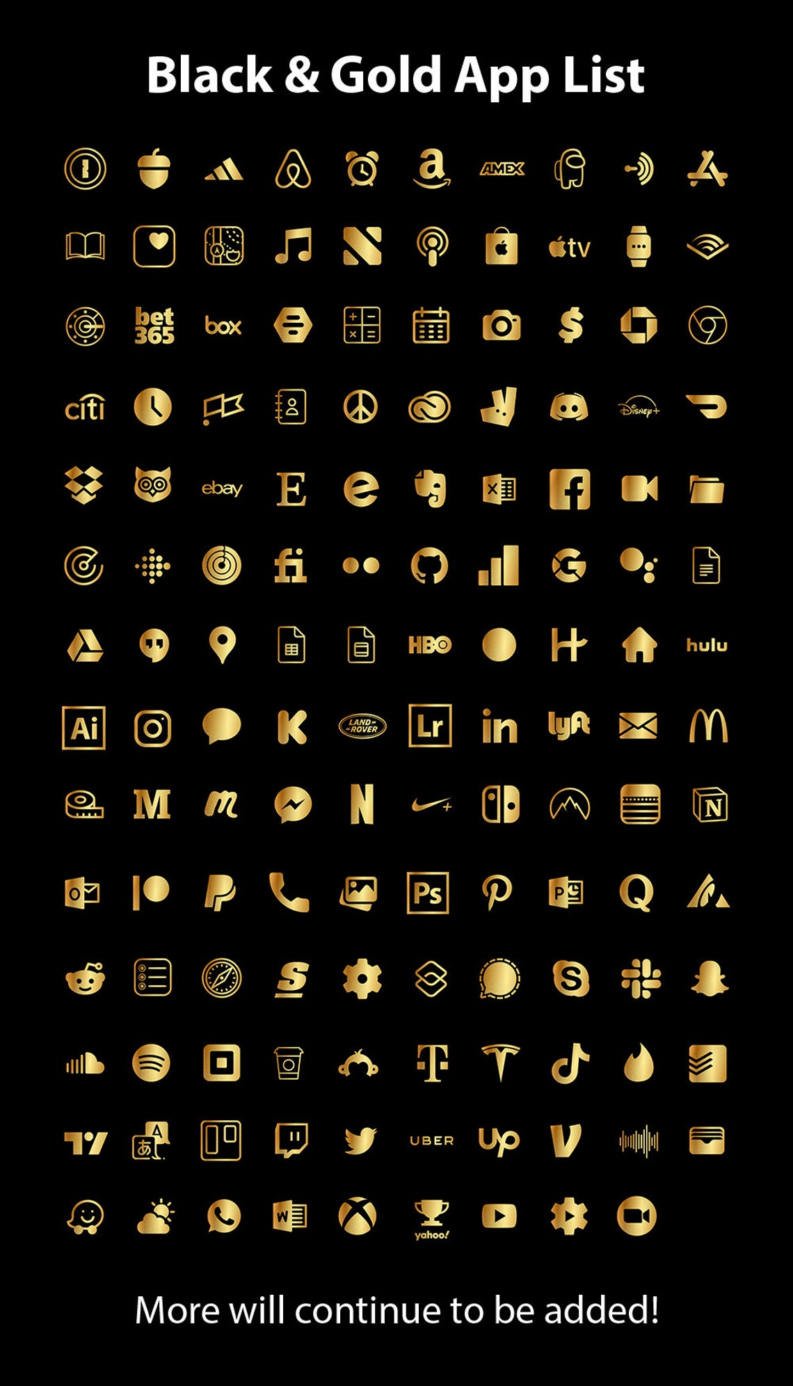 130+ Black & Gold App Icons - PREMIUM - Icon Pack for Dark Ios Home ...