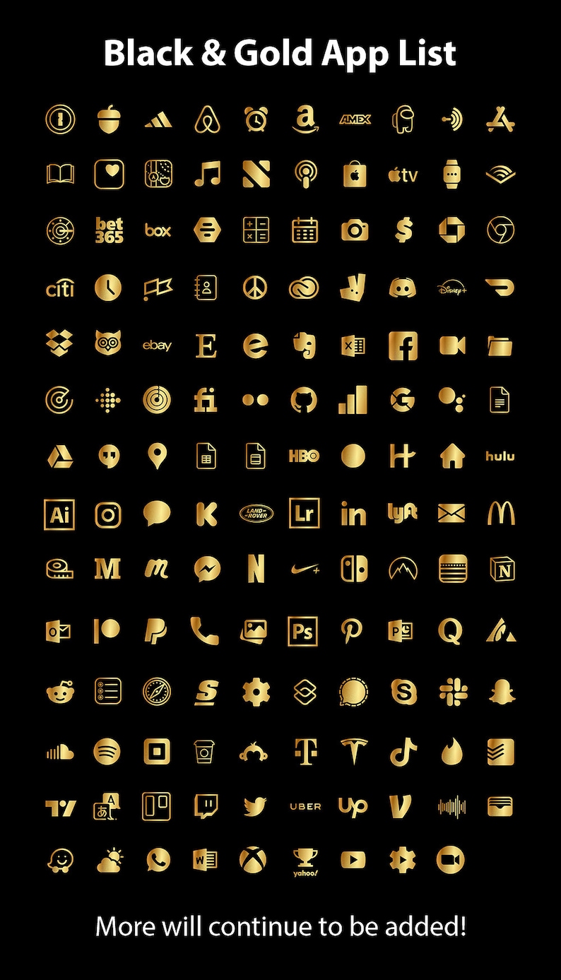 130+ Black & Gold App Icons - PREMIUM - Icon Pack for Dark Ios Home ...