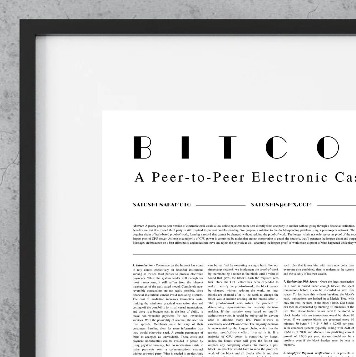 Bitcoin Whitepaper Digital Download Printable (16x24) Poster ...