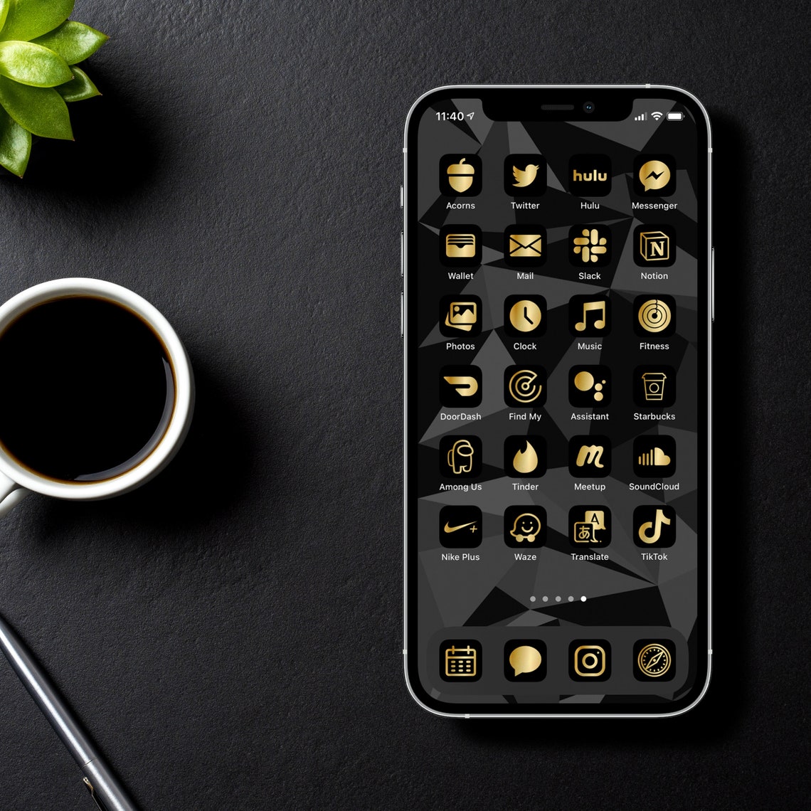 130+ Black & Gold App Icons - PREMIUM - Icon Pack for Dark Ios Home ...