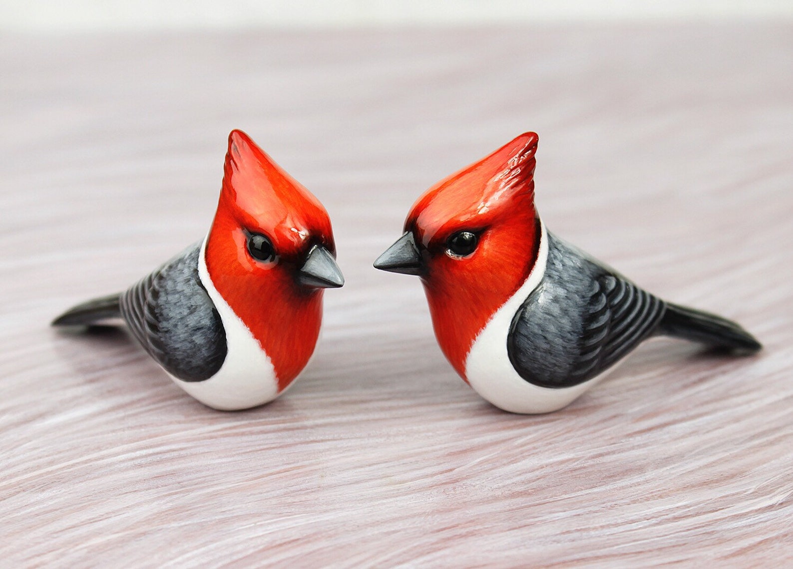 Red Crested Cardinal Handmade Bird Figurine - Etsy