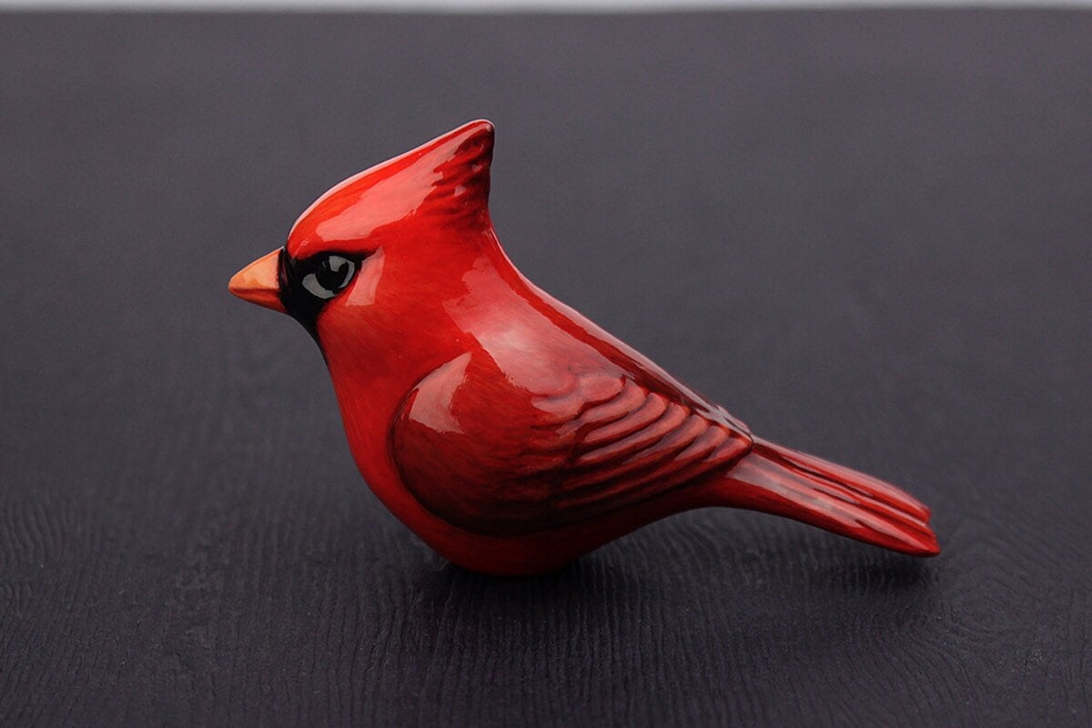 Cardinal Handmade Bird Figurine - Etsy
