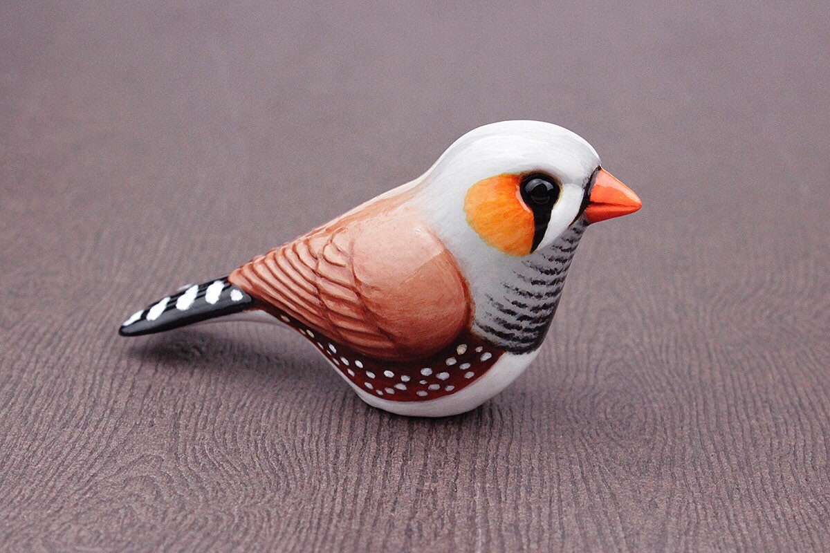 Zebra Finch - Handmade Bird Figurine - Etsy
