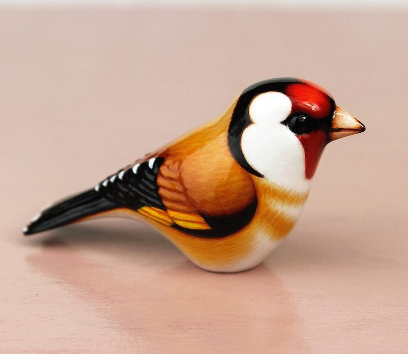 Goldfinch - Handmade Bird Figurine - Etsy