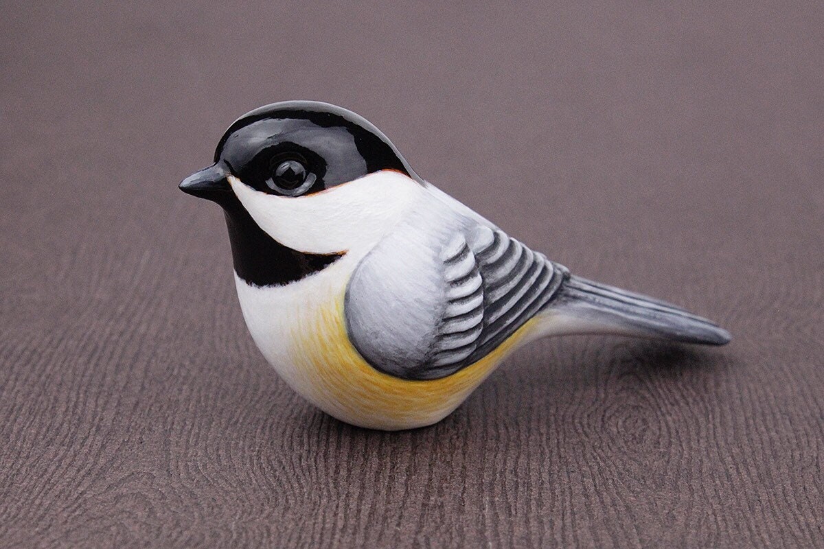 Chickadee Handmade Bird Figurine - Etsy