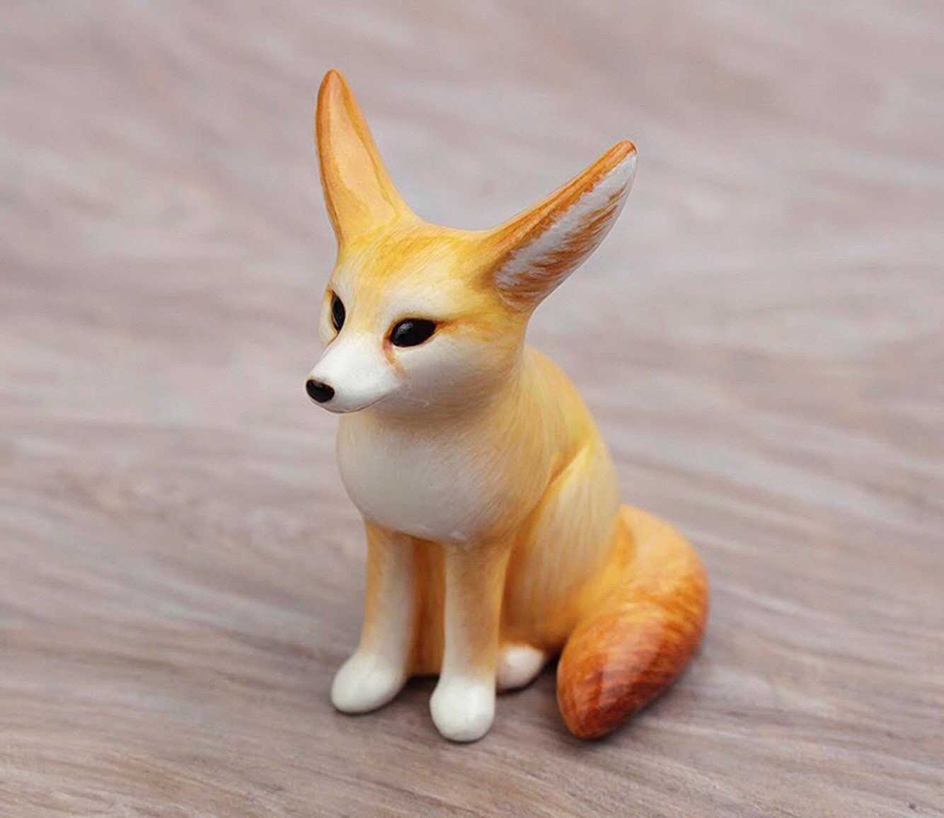 Sitting Fennec Fox - Handmade Animal Figurine - Etsy