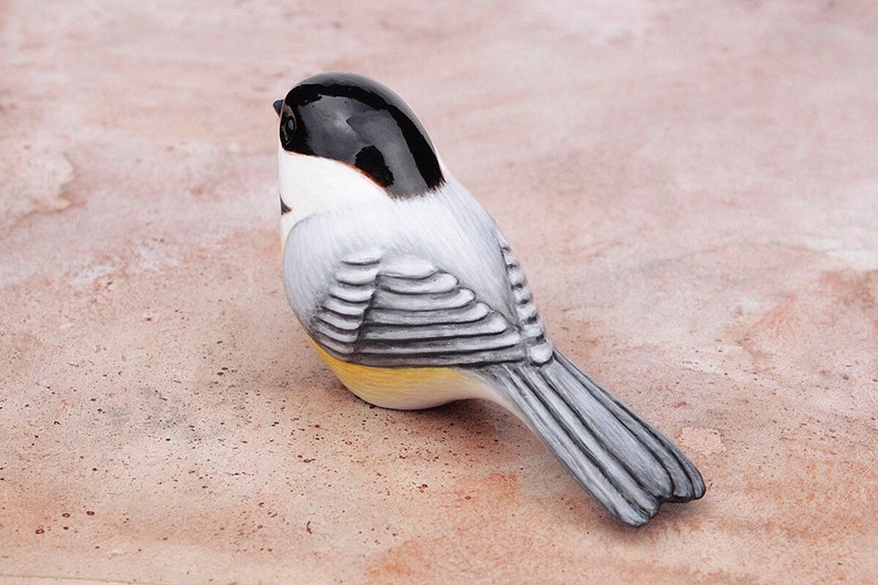 Chickadee - Handmade Bird Figurine - Etsy