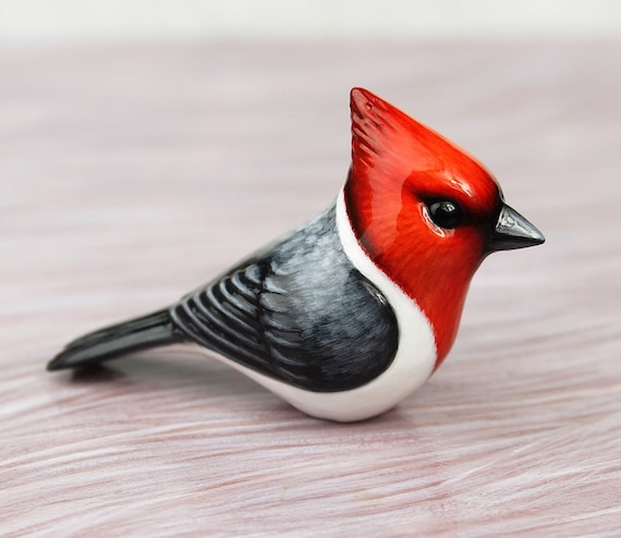 Red Crested Cardinal Handmade Bird Figurine - Etsy