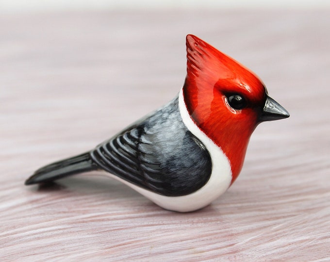 Red Crested Cardinal Handmade Bird Figurine - Etsy