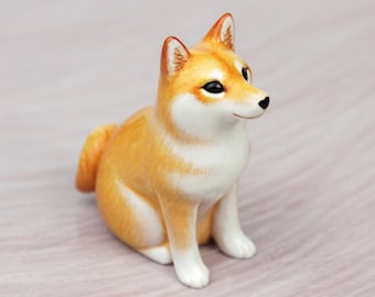Shiba Inu Dog Handmade Animal Figurine | Etsy