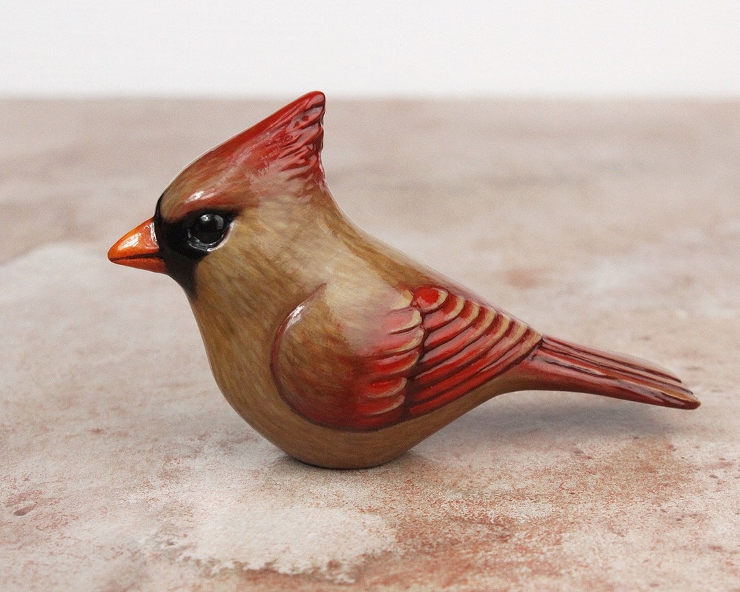 Cardinal - Handmade Bird Figurine - Etsy