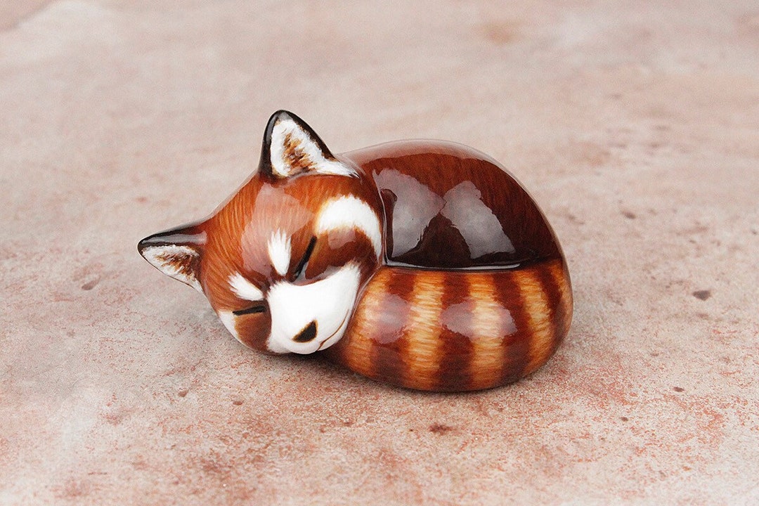 Sleeping Red Panda - Handmade Animal Figurine - Etsy
