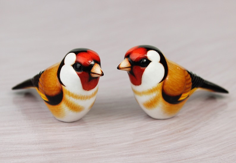 Goldfinch - Handmade Bird Figurine - Etsy