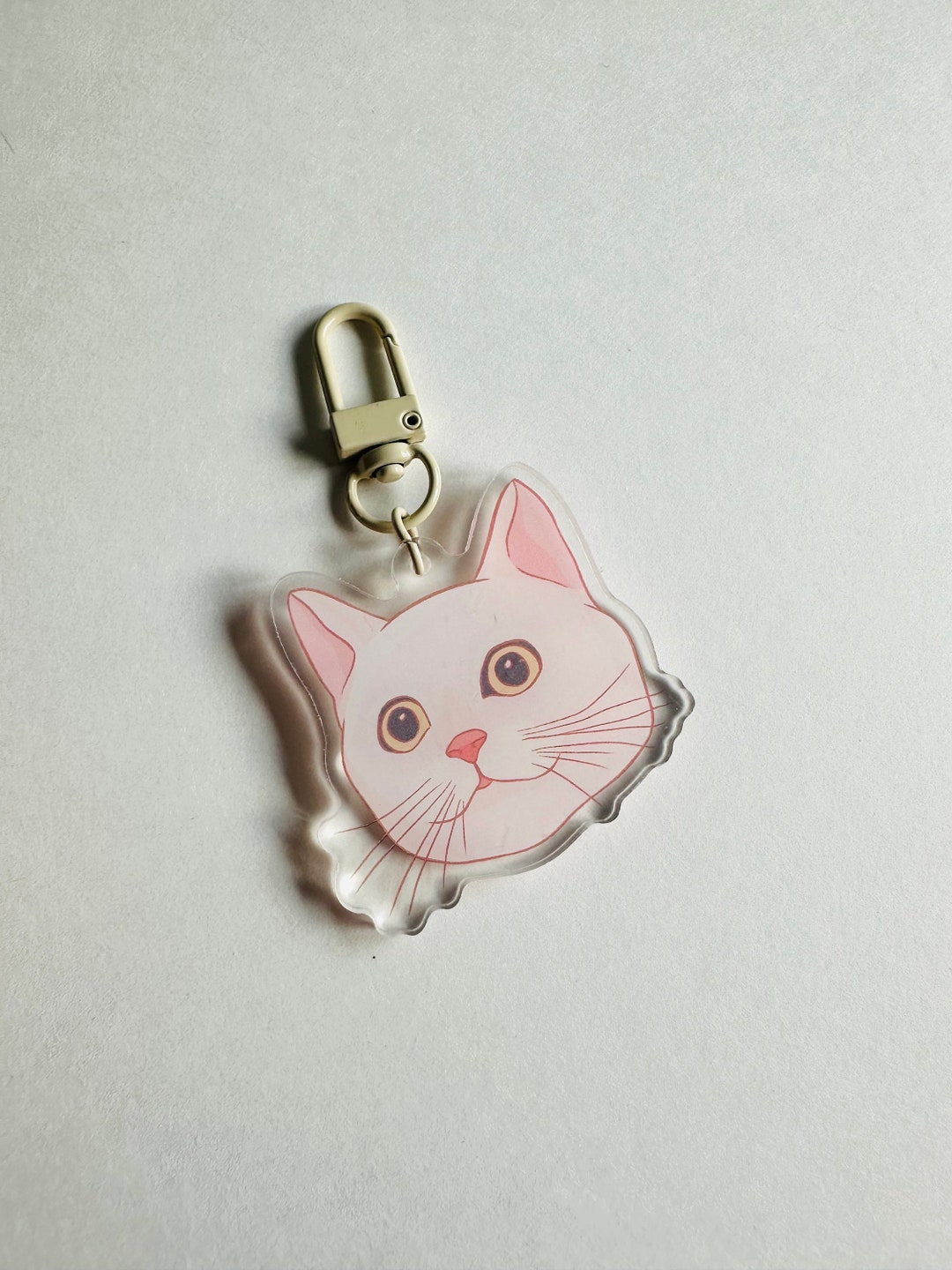 Cat Head Acrylic Keychain // Birthday Present, Gift Idea, Party Favor ...