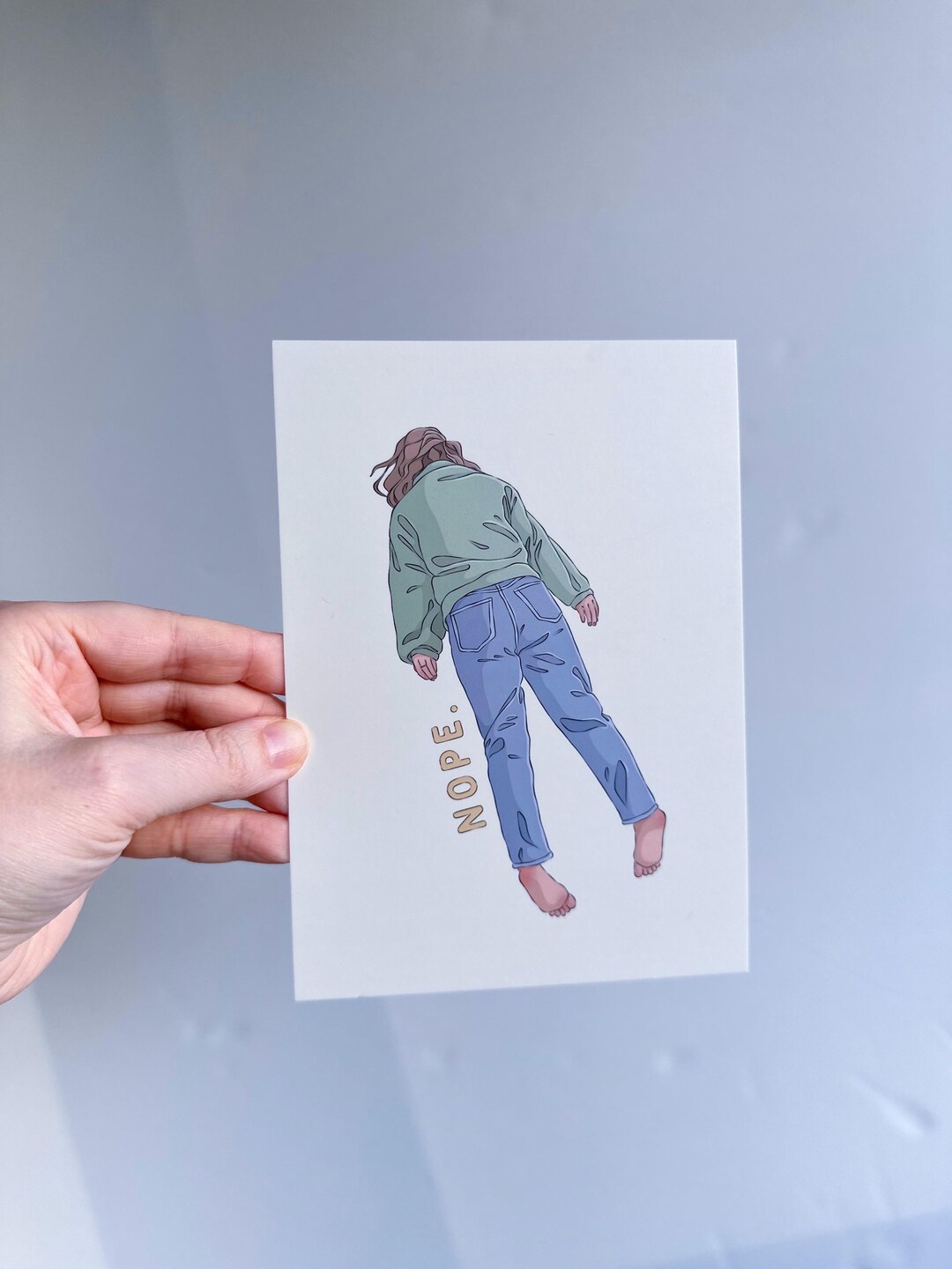 Nope Art Print // Satin, Home Decor, Illustration, Birthday Present ...