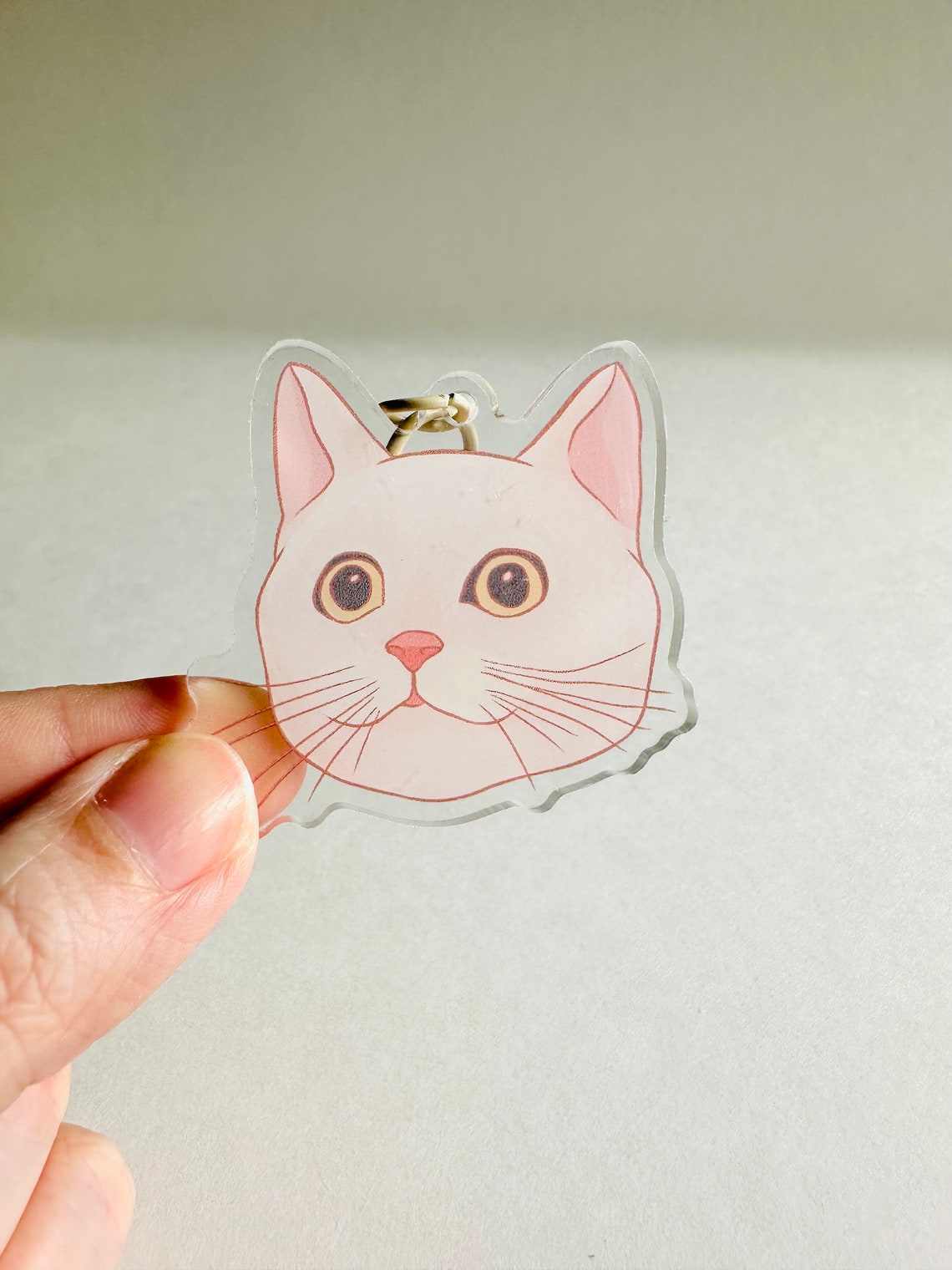 Cat Head Acrylic Keychain // Birthday Present, Gift Idea, Party Favor ...