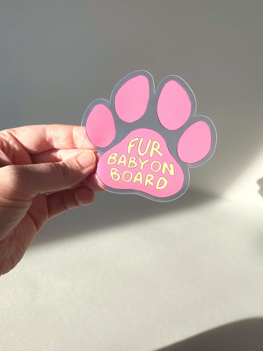Fur Baby on Board Bumper Sticker // Matte, Vinyl, Waterproof, Birthday ...