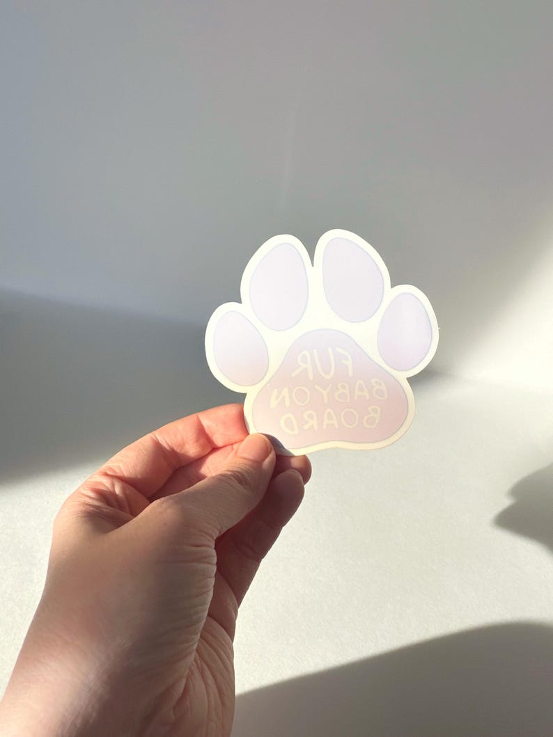 Fur Baby on Board Bumper Sticker // Matte, Vinyl, Waterproof, Birthday ...