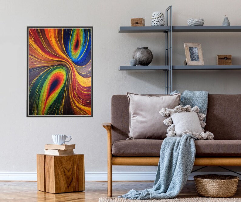 Modern Abstract Art, Acrylic, Canvas Print Framed, Wall Art, Abstract ...