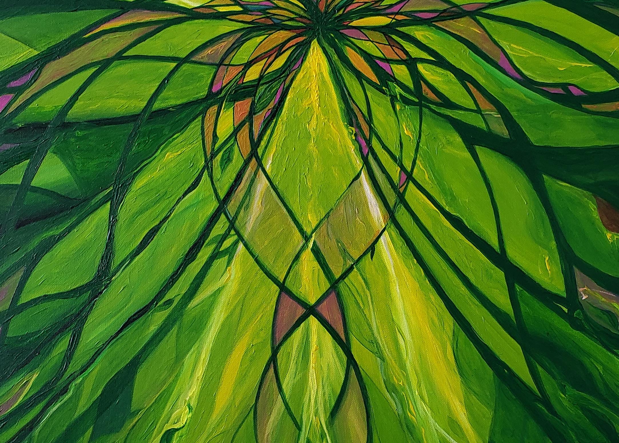 Emerald Awakening: Nature's Radiance Canvas Print | Digital Art With Acrylic Enhancements ...