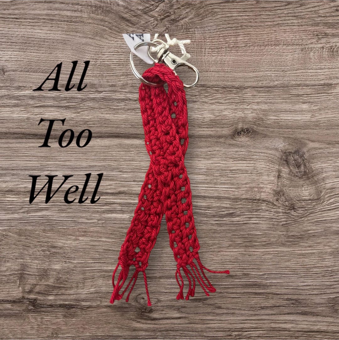 Handmade Red Scarf Keychain: Cotton Lyric Accessory - Etsy
