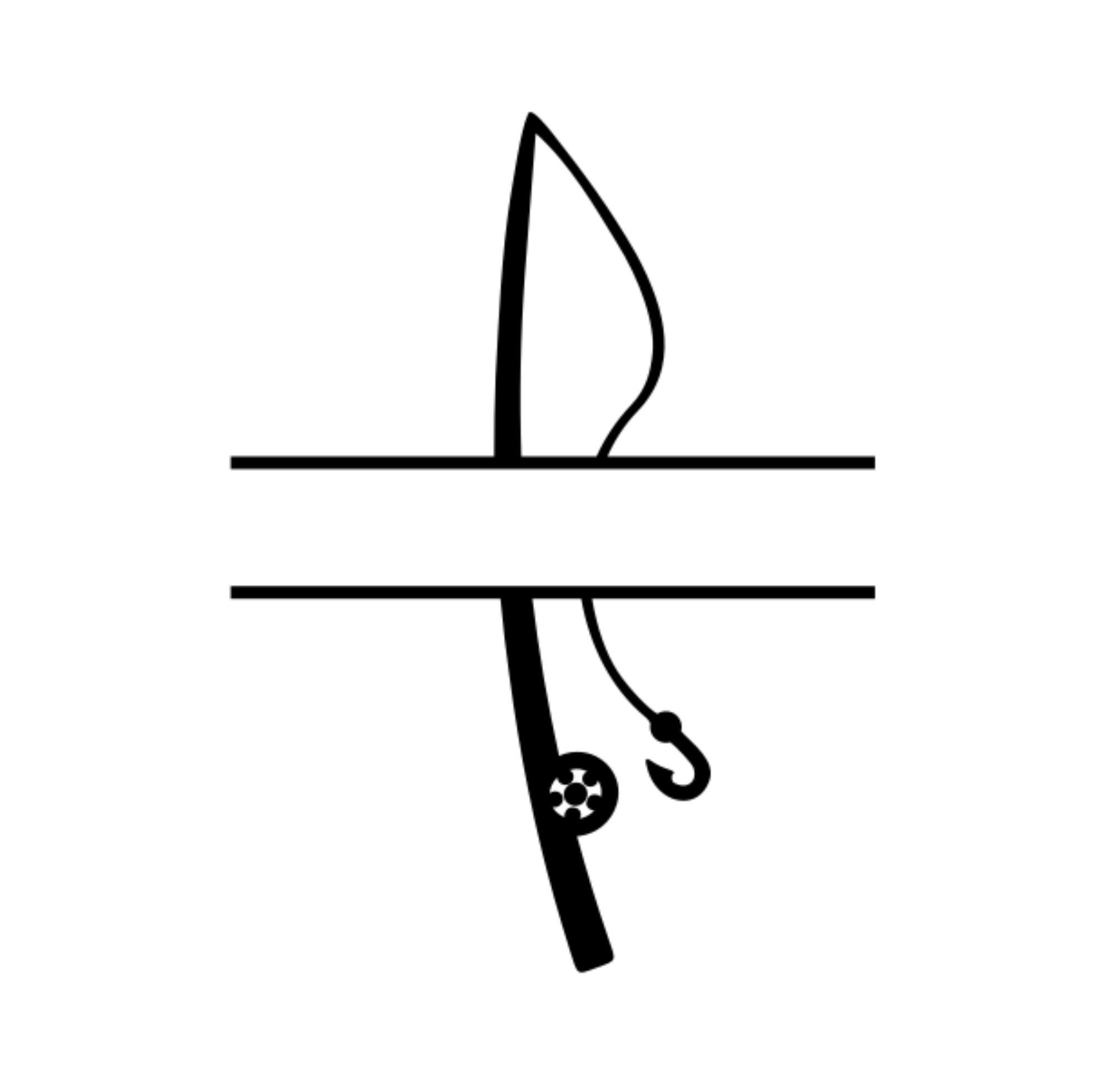 Fishing Rod Monogram Svg Cut Files - Etsy