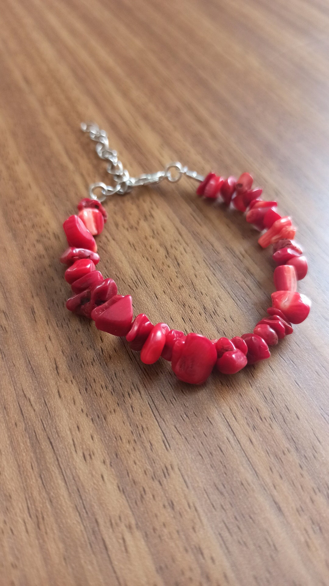 Natural Red Coral Bracelet,red Coral Beaded Jewelry,red Gemstone ...