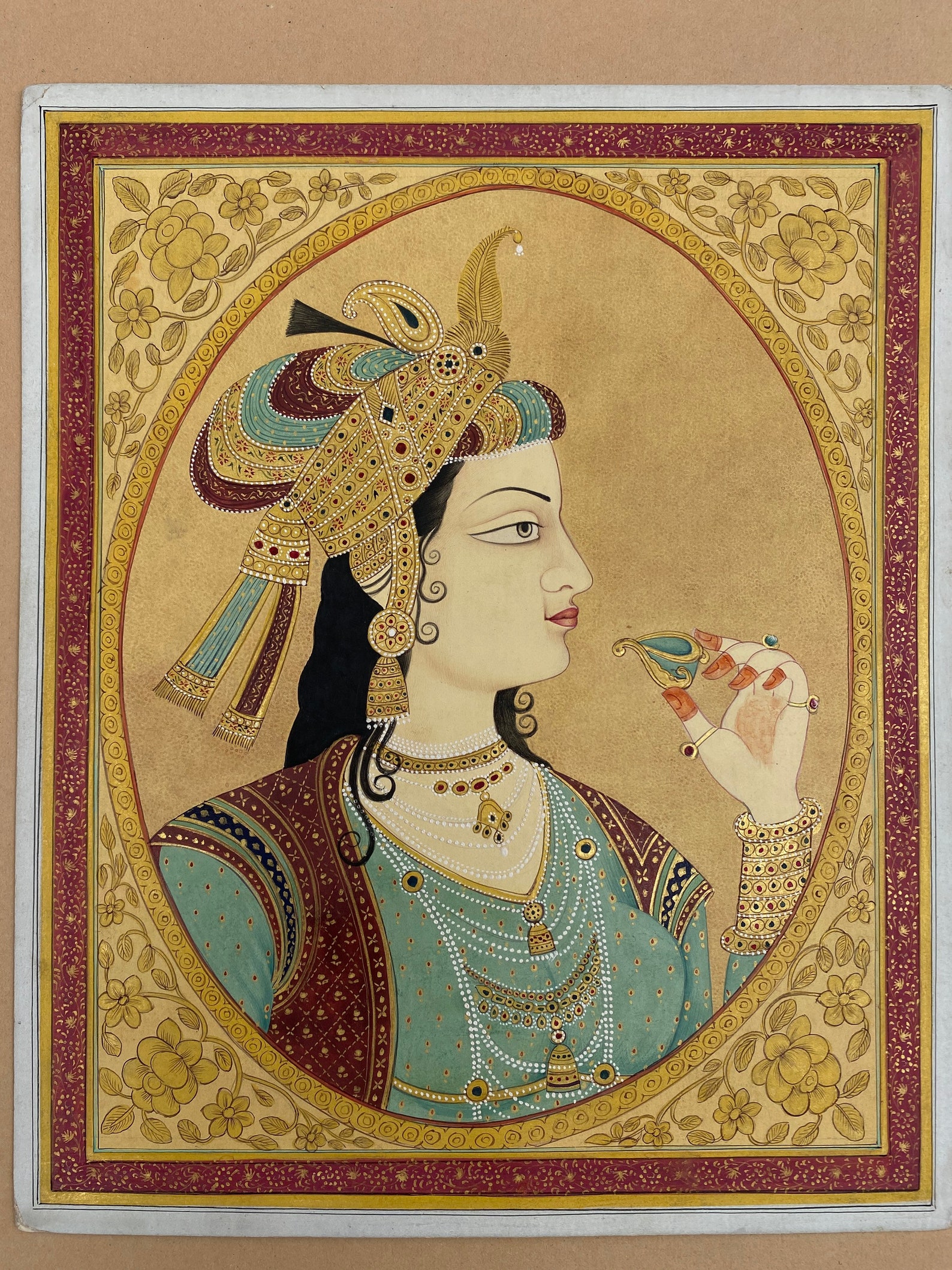 Mumtaz Miniature Mughal Painting Fine Love Painting Wall - Etsy