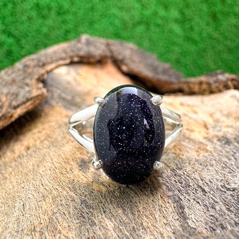 Goldstone Ring - Etsy