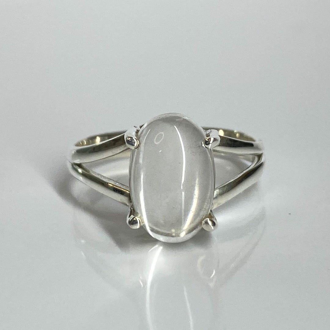 Clear Crystal Quartz Ring, 925 Sterling Silver Ring, Natural Gemstone ...