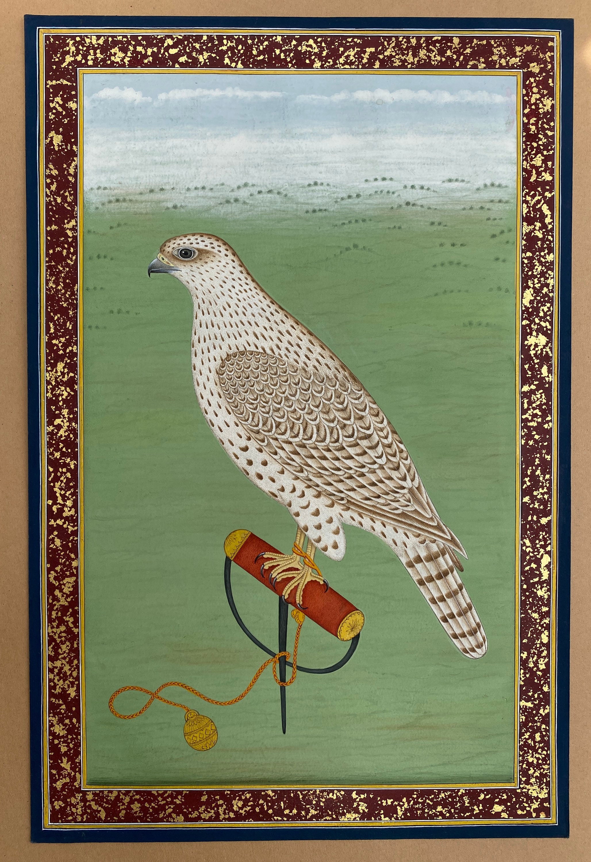 Falcon Eagle Birds Miniature Painting in Mughal Style 24c - Etsy