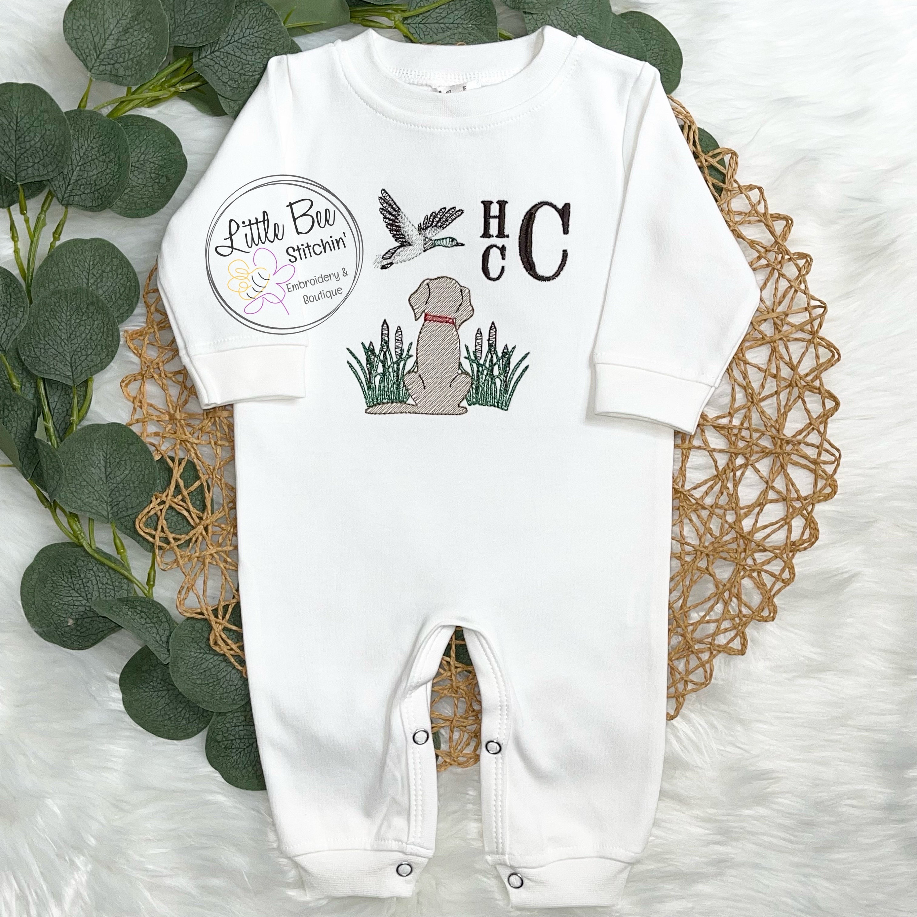 Personalized Embroidered Baby Boy Romper and Bib Set, Newborn Infant ...