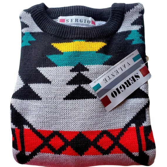 Vintage 90s Aztec Retro Minimal Sergio Valente Grey-b… - Gem