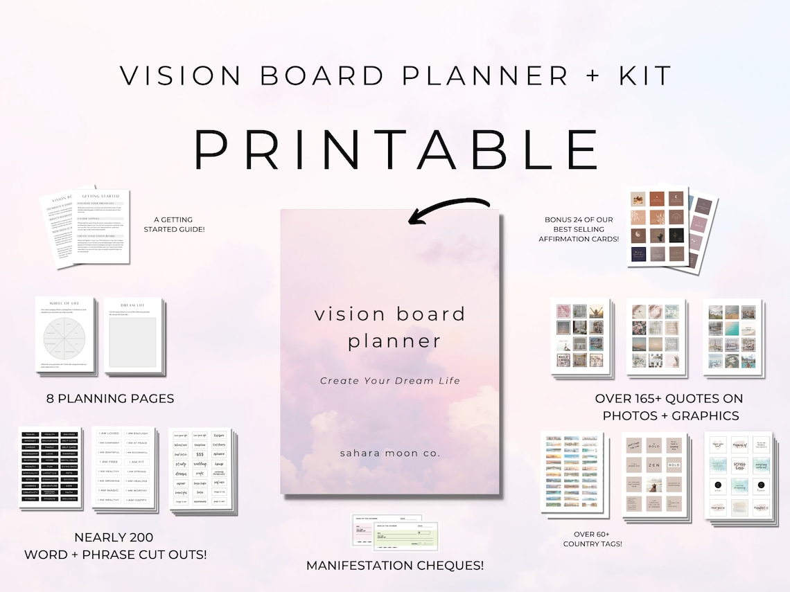 Vision Board Printable Vision Board Planner Vision Board - Etsy
