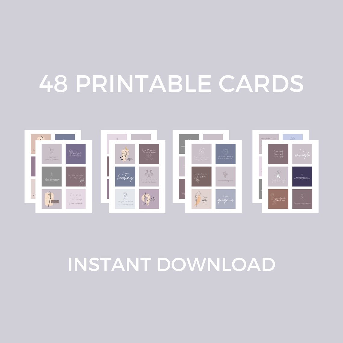 Printable Affirmation Cards for Body Positivity for Women 48 - Etsy