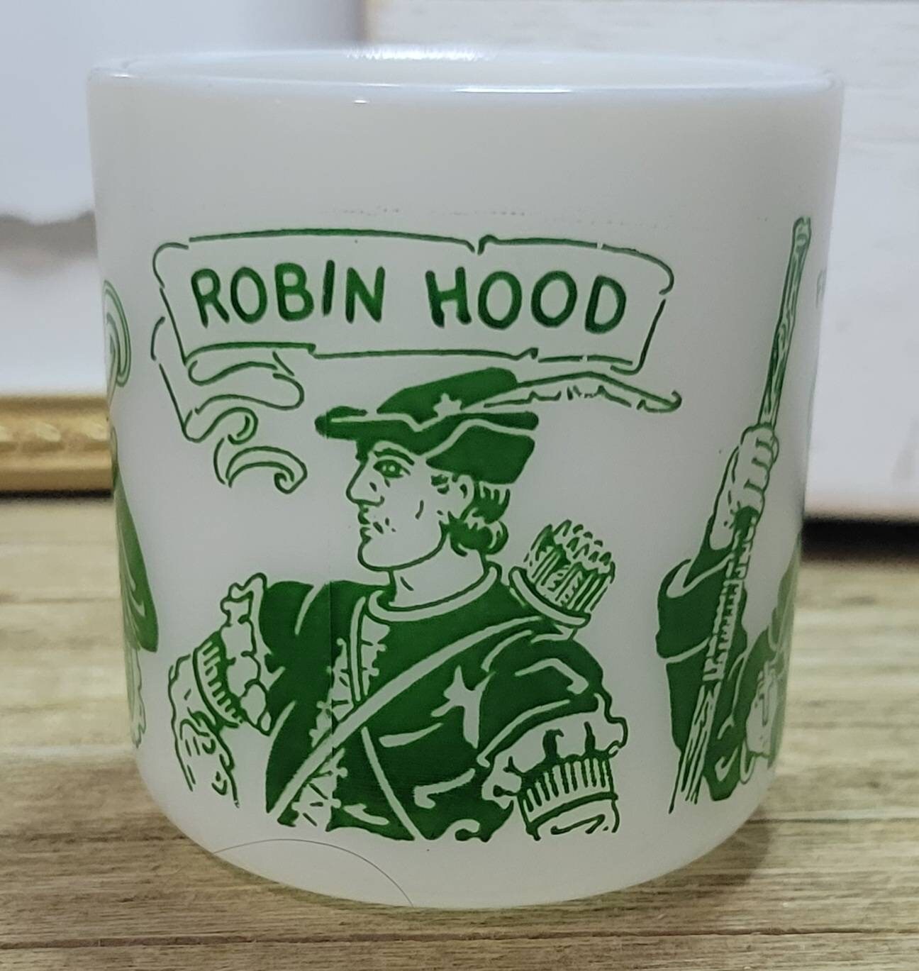 Vintage Hazel Atlas Robin Hood Milk Glass Coffee Cup. - Etsy