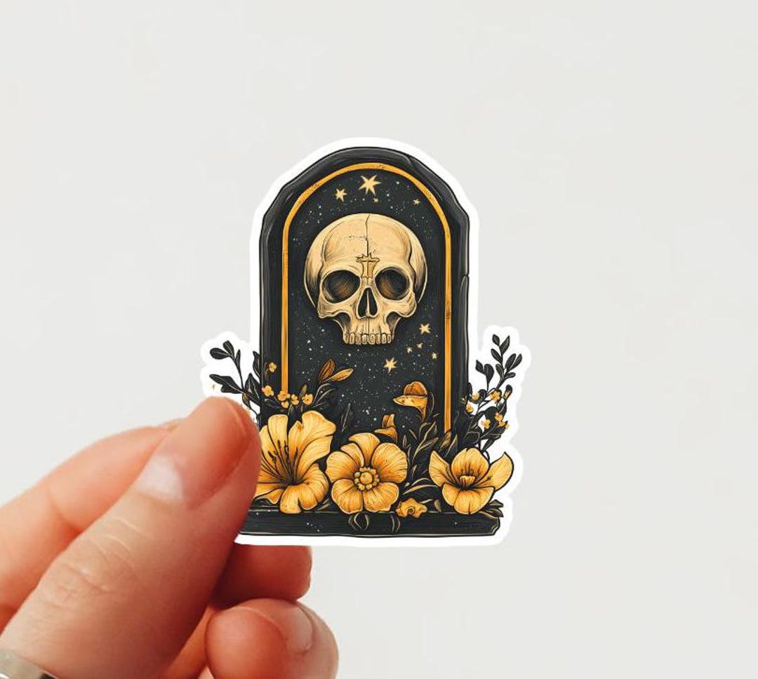 Gravestone Waterproof Sticker, Gothic Deco Stickers, Creative ...