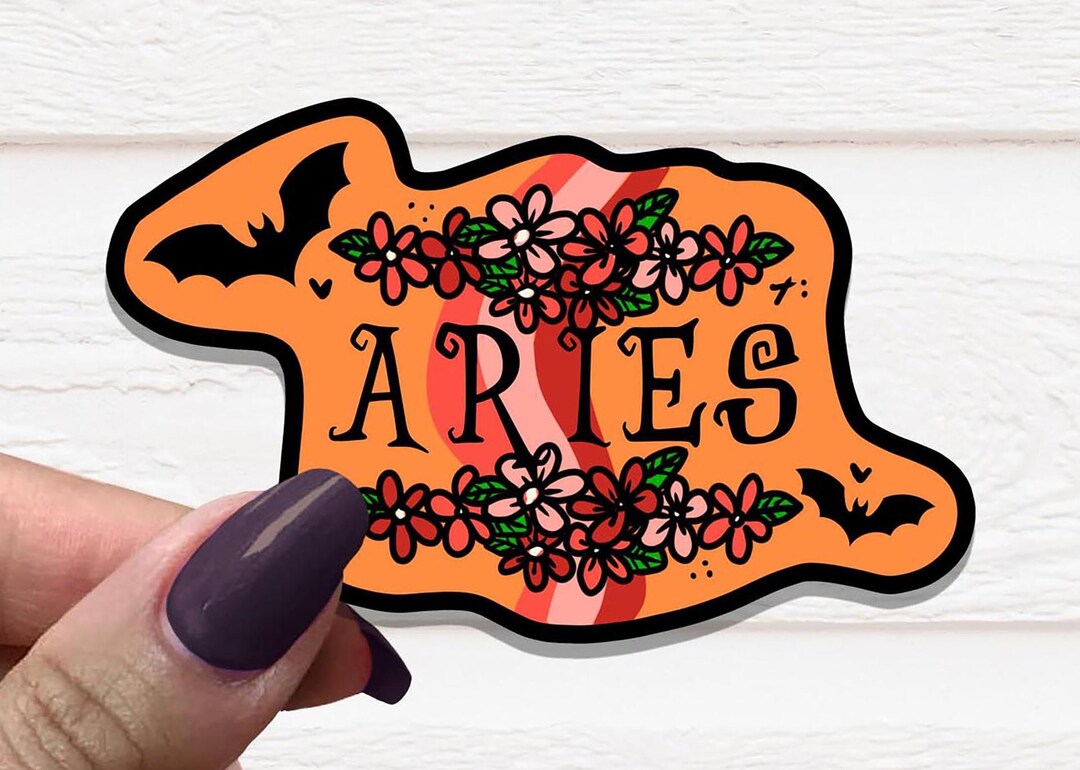 Aries Vinyl Sticker, Zodiac Sign Stickers, Horoscope Stickers, Zodiac ...