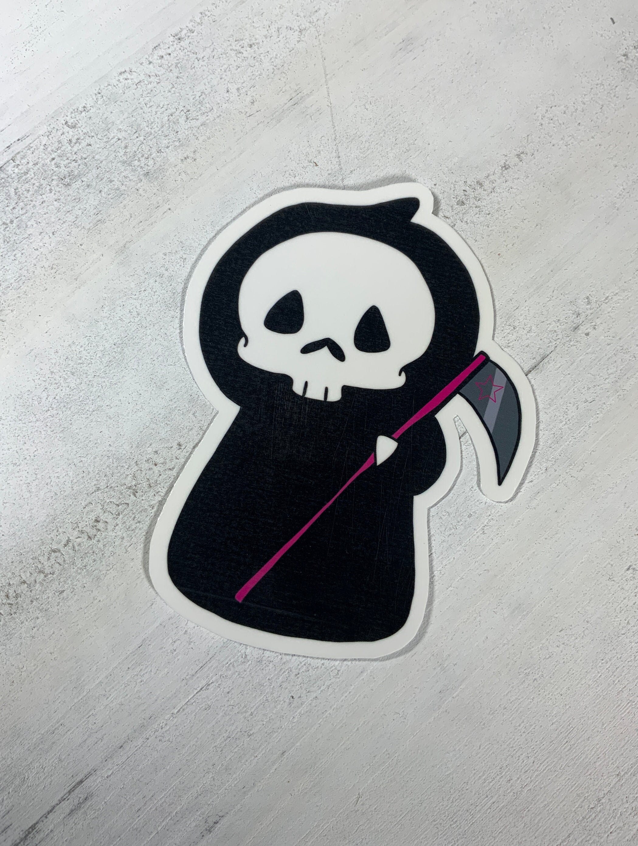 Grim Reaper Vinyl Sticker Grim Reaper Sticker Vinyl Sticker | Etsy