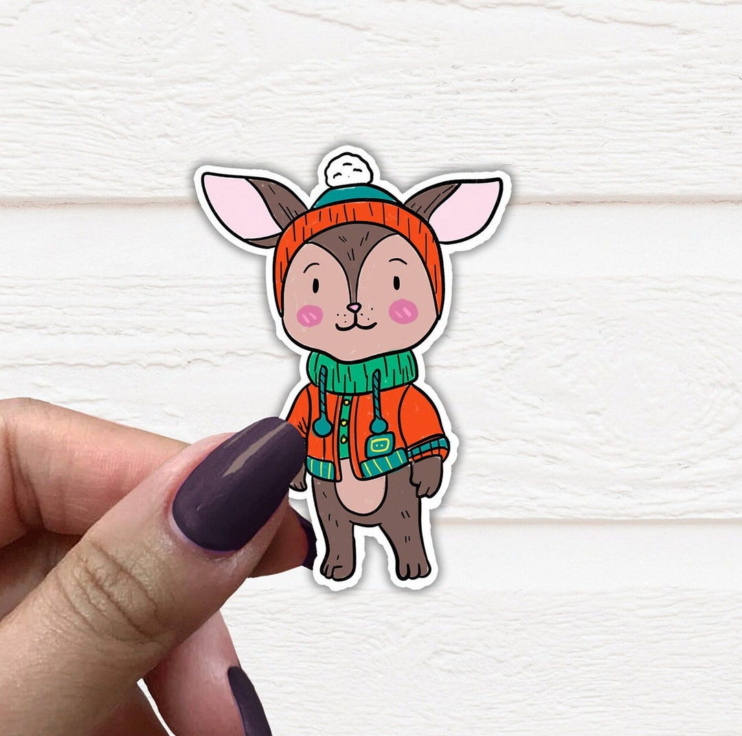 Reindeer Sticker Animal Stickers Die Cut Label Water Bottle - Etsy