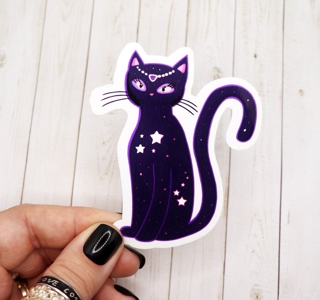 Celestial Star Cat Sticker, Celestial Sticker, Star Sticker, Cat ...