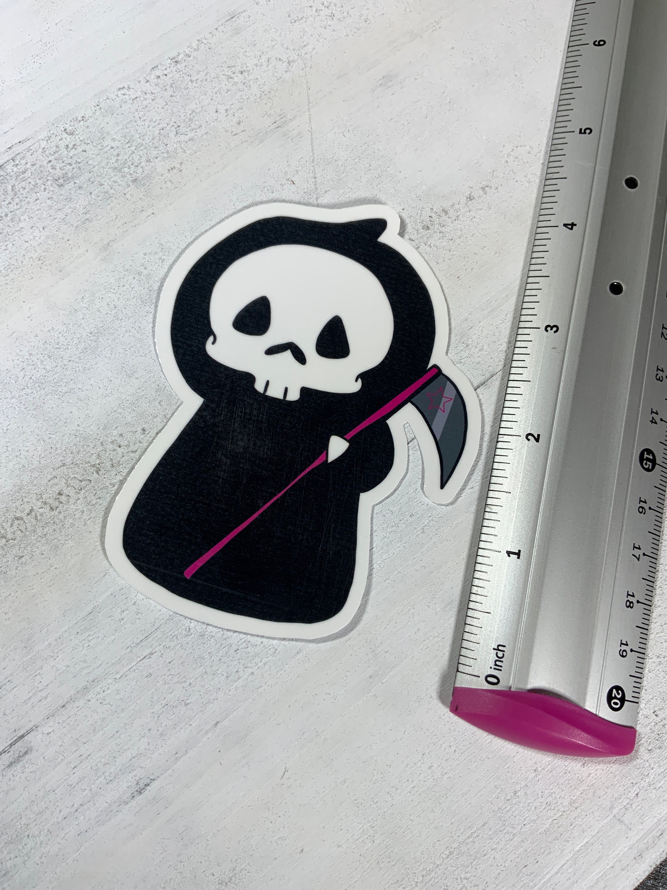 Grim Reaper Vinyl Sticker Grim Reaper Sticker Vinyl Sticker | Etsy