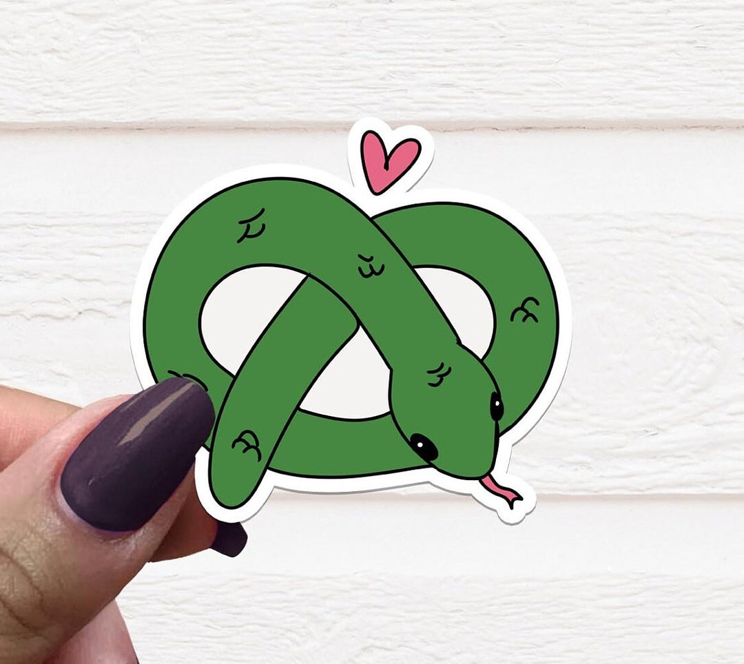 Snake Pretzel Sticker, Animal Stickers, Cute Decal, Die Cut Label ...