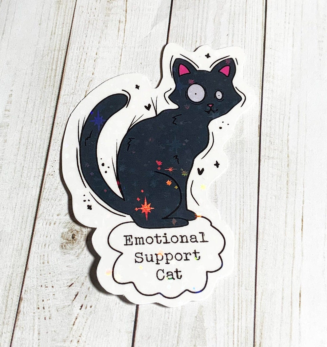 Emotional Support Cat Vinyl Sticker Cat Vinyl Sticker Cat | Etsy