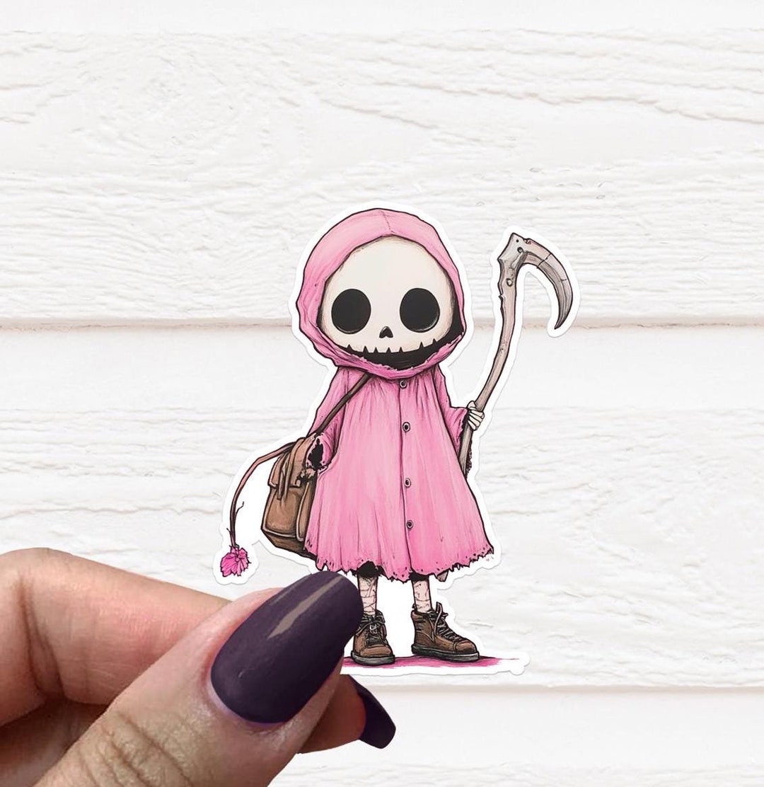 Grim Reaper Girl Waterproof Sticker, Deco Stickers, Creative Journaling ...