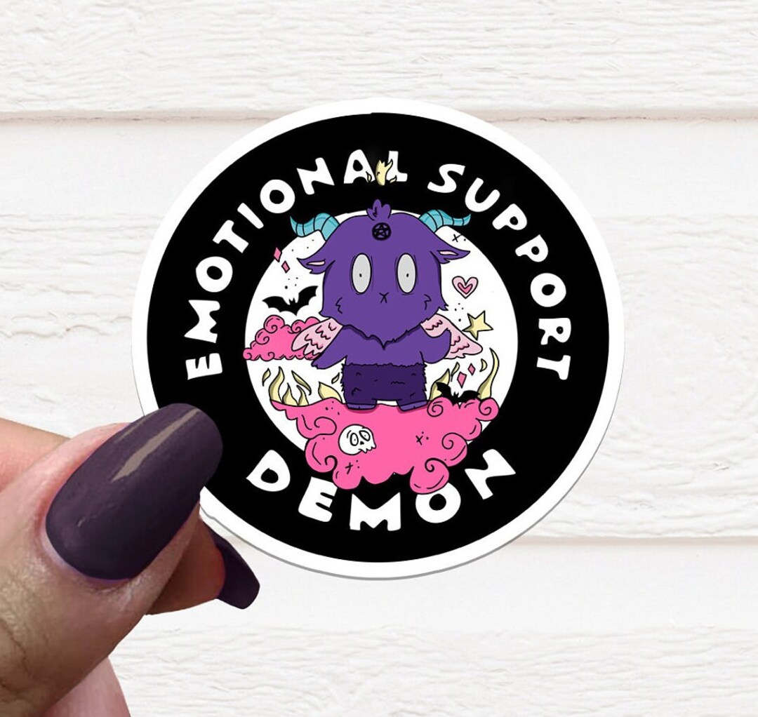 Emotional Support Demon Sticker, Baphomet Stickers, Cute Stickers ...