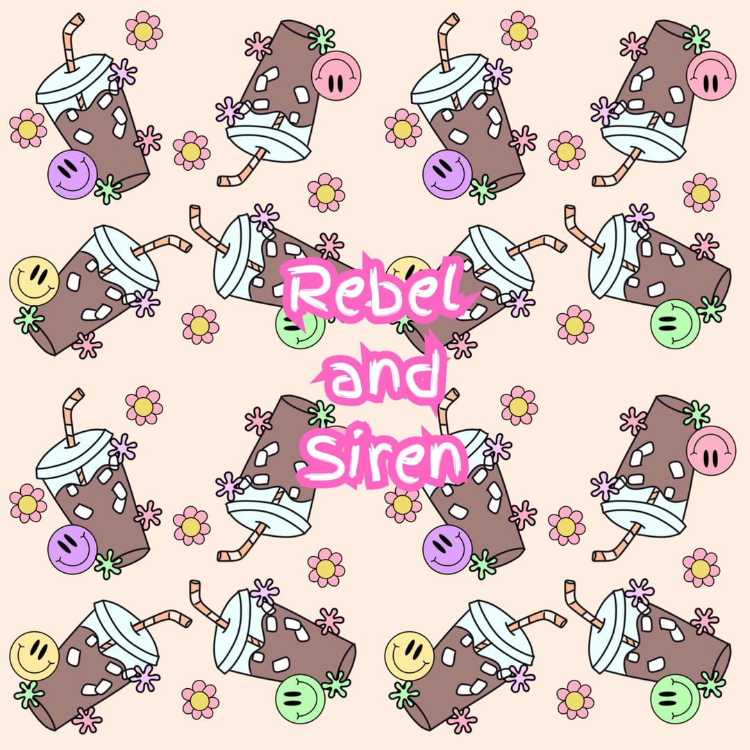 Retro Iced Coffee Repeating Pattern, Coffee Seamless Pattern, Drink ...