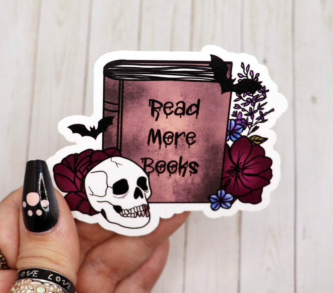 Read More Books Vinyl Sticker, Book Sticker for Laptop, Gothic Stickers ...