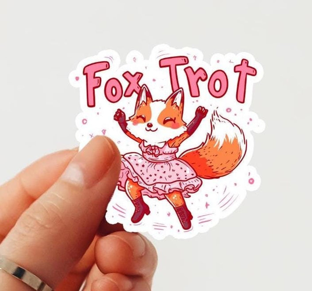 Fox Trot Dancing Waterproof Sticker, Deco Stickers, Creative Journaling ...